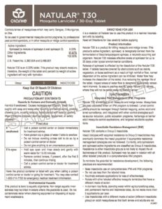 Natular T30 label | Lake County General Health Department